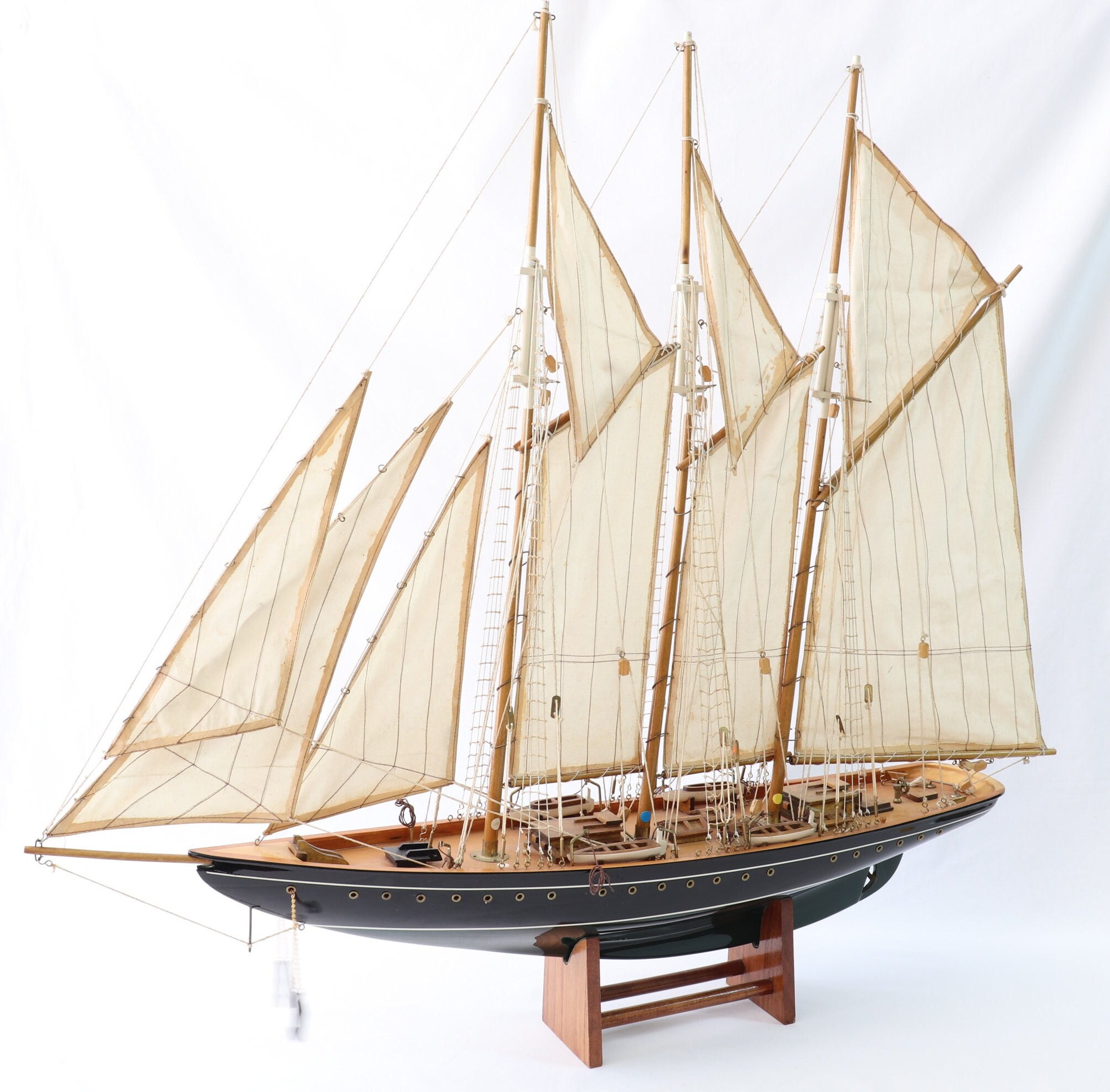 Atlantic Yacht Model, Schooner Ship Model, Wooden Ship Model, Handmade ...