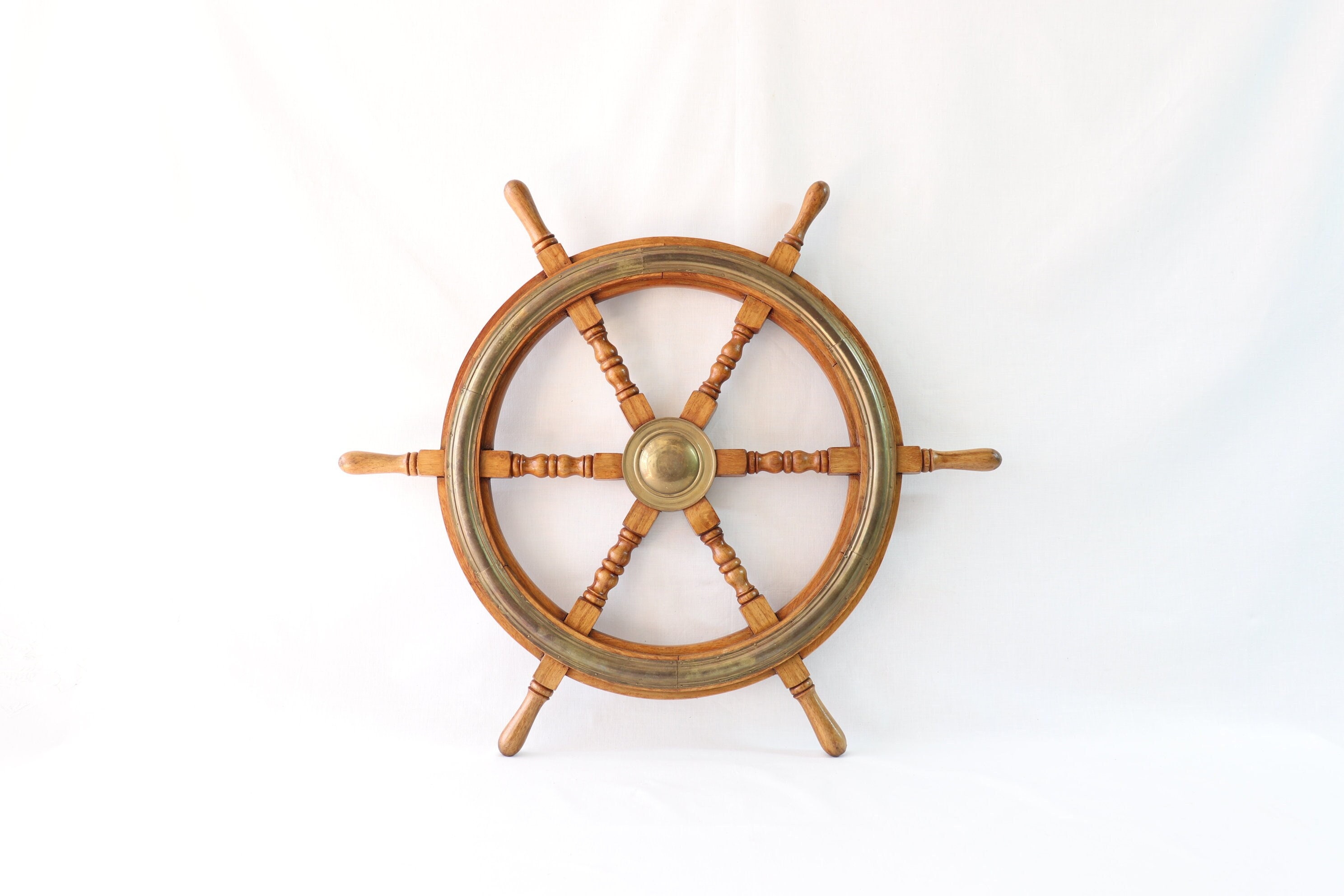 Vintage Nautical Ships Wheel, Wooden Ships Wheel, Decorative Ships ...