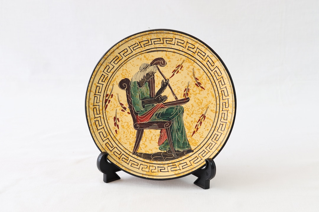 Greek Ceramic Plate, Greek Ceramics, Hand Painted Plate, Terpsichore ...