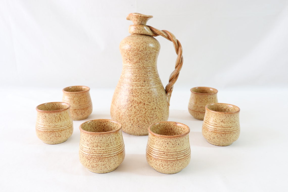 Ceramic Drinking Set Vintage Drinking Set Ceramic Liquor - Etsy