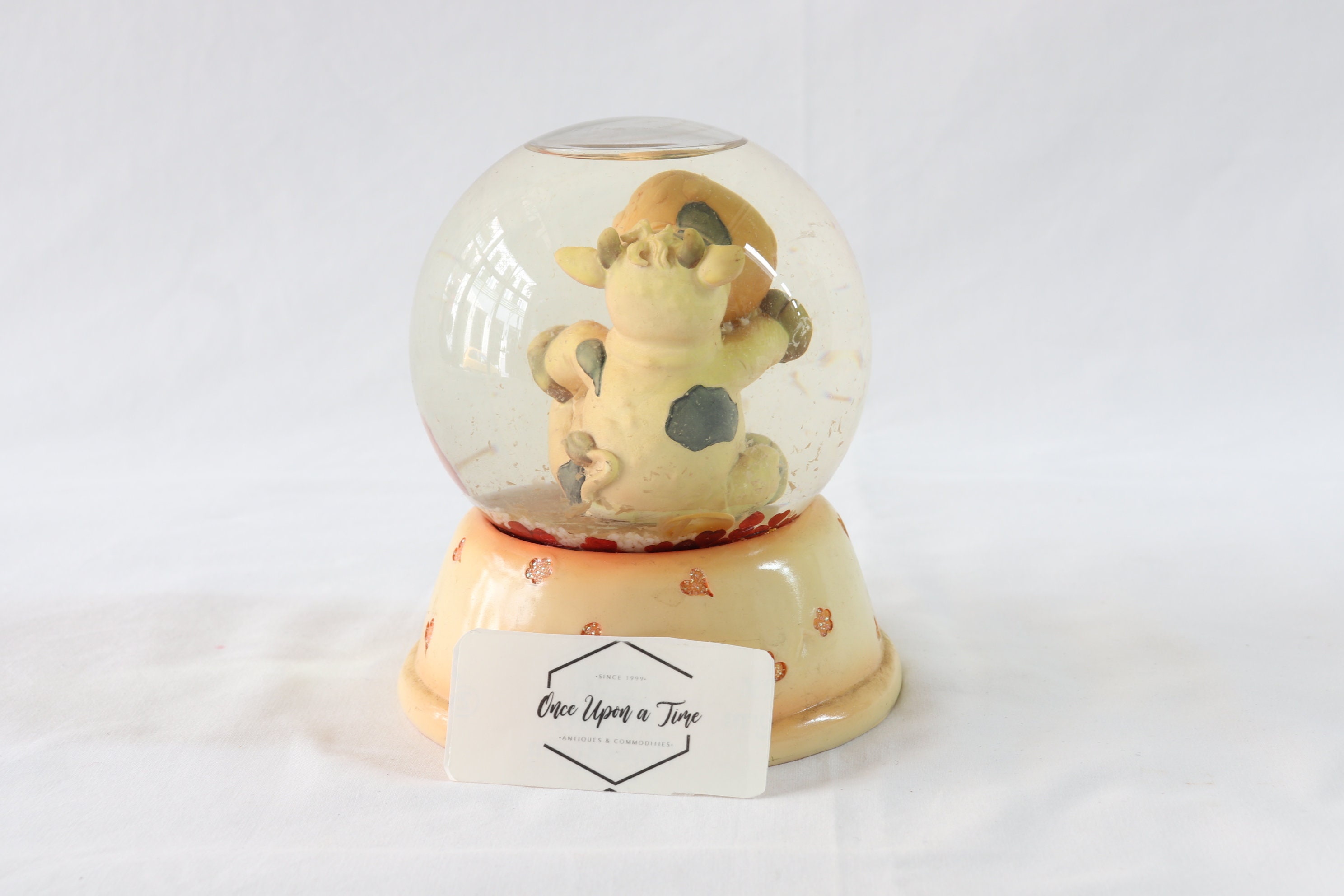 Vintage Snow Globe Snow Globe With Cow Cow Figurine Cow - Etsy