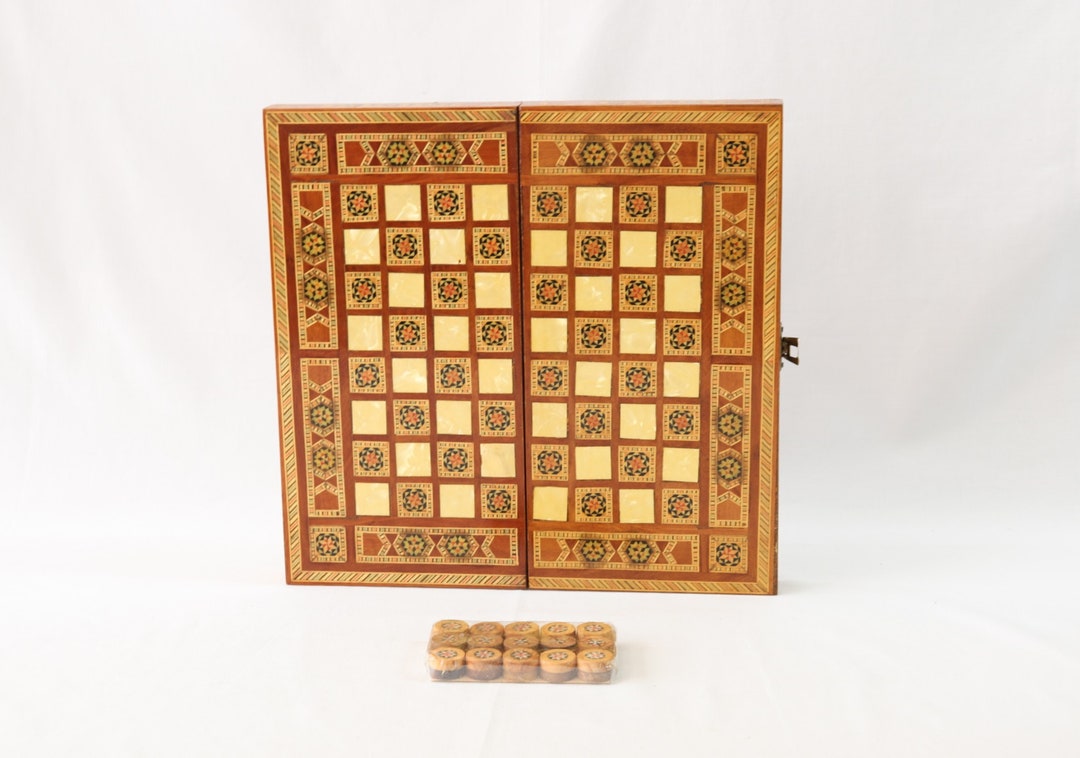 Small Backgammon Set, Wooden Backgammon Set, Small Checkers Set ...