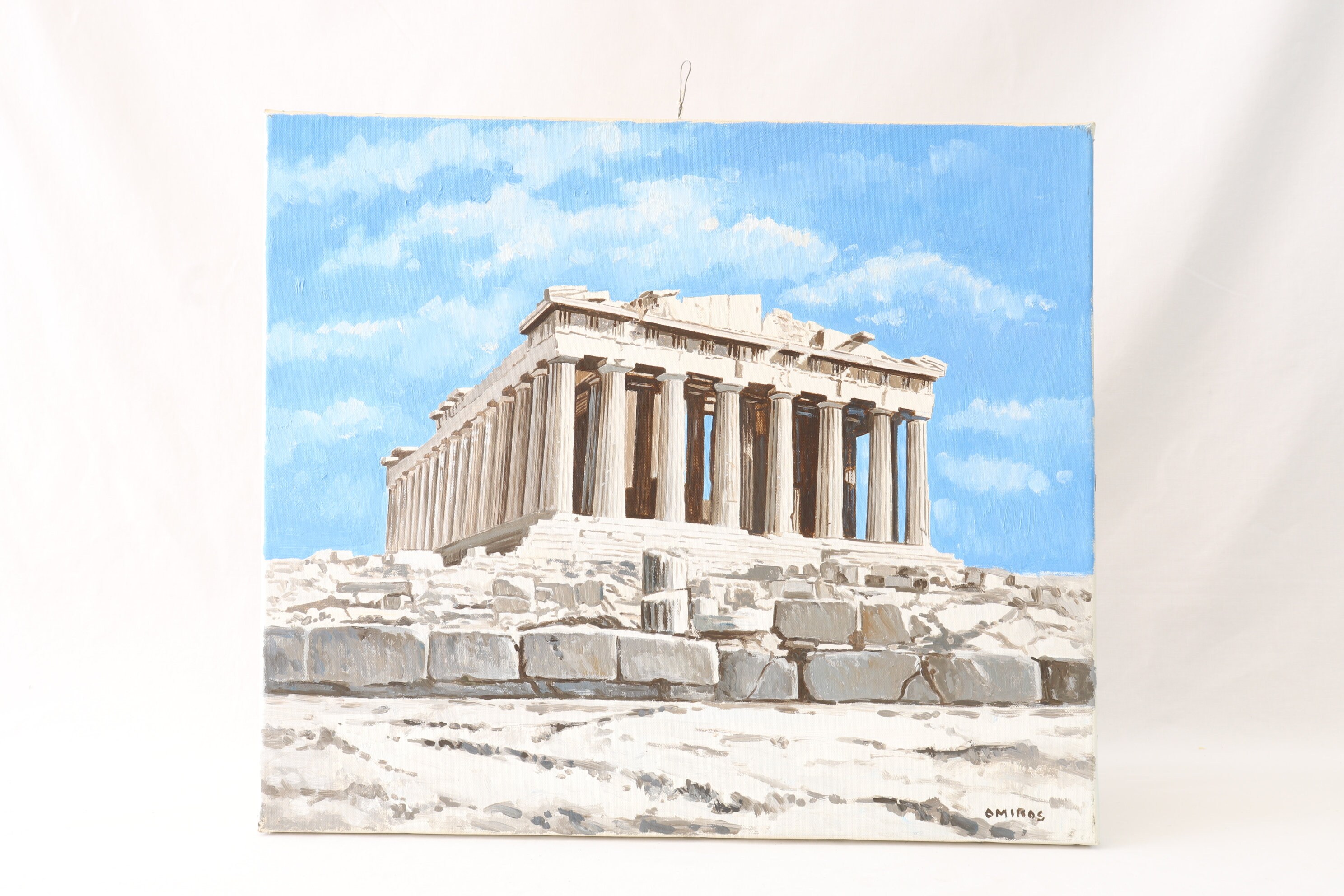 Parthenon Oil Painting, Original Oil Painting on Canvas, Hand Painted ...