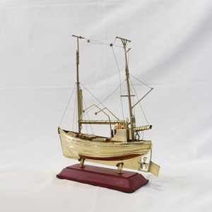 Fishing Boat Model, Hellen, Brass Ship Model, Gold Plated, Metal Ship ...