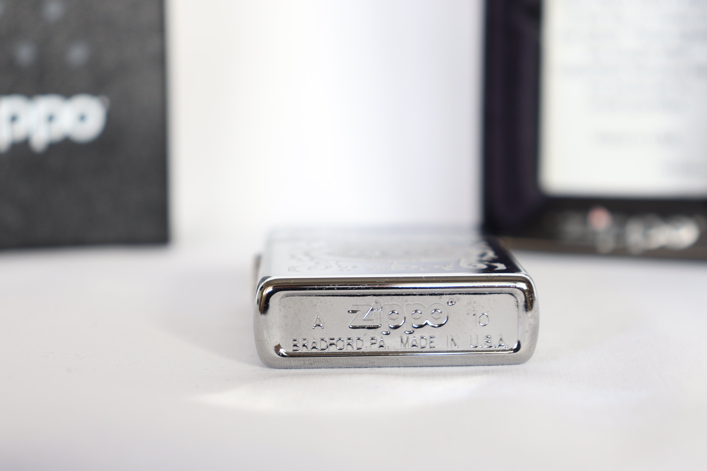 An American Classic Zippo Lighter, Engraved Zippo, Silver Chrome Zippo ...