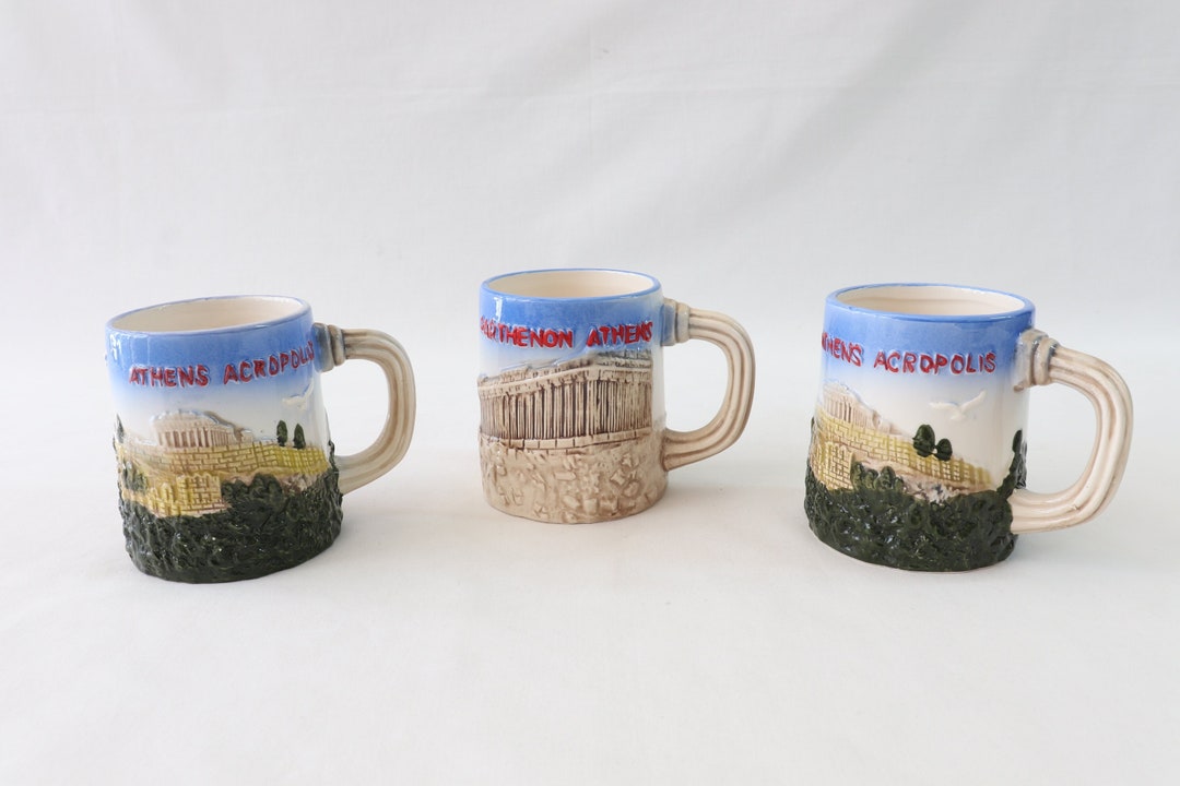 Greek Ceramic Mug Set, Handmade Mug Set, Greek Mug, Unique Mug Set ...
