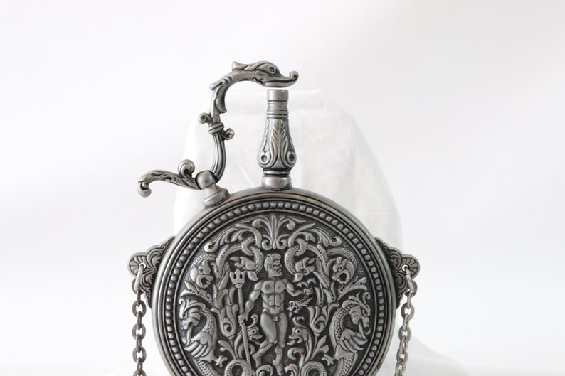 Round Gunpowder Case Black Powder Flask Gunpowder Flask - Etsy