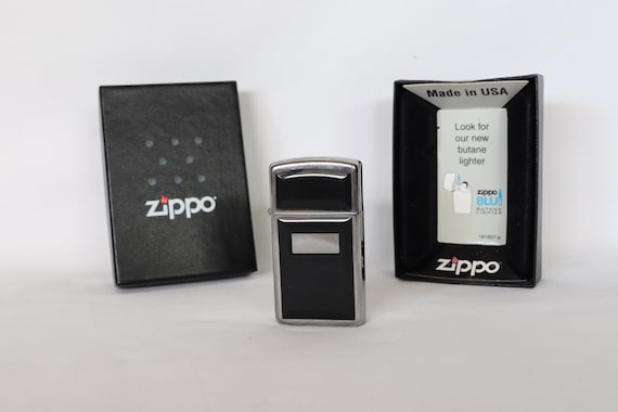 Vintage Slim Zippo Lighter Black Zippo Lighter Ultra Slim - Etsy