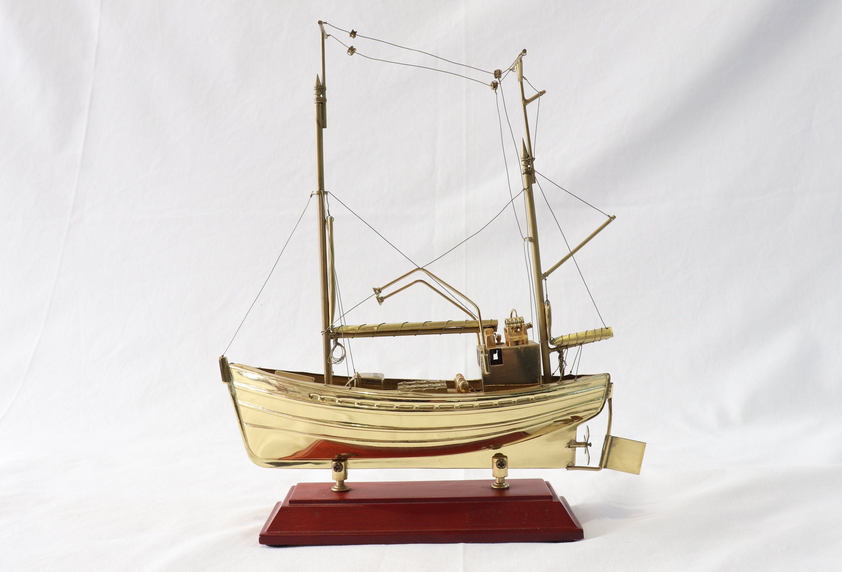 Fishing Boat Model, Hellen, Brass Ship Model, Gold Plated, Metal Ship ...