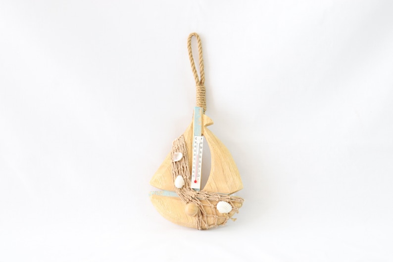 Wooden Ship Thermometer, Wall Thermometer, Wooden Handmade Ship, Ship ...