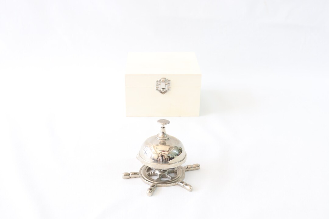 Vintage Reception Bell, Service Bell, Desk Bell, Nautical Ships Wheel ...