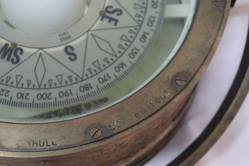 Antique Solid Brass Gimbal Compass Ships Compass Nautical | Etsy