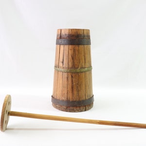 Antique Butter Churn, Wooden Butter Churn, Antique Kitchen Utensil ...