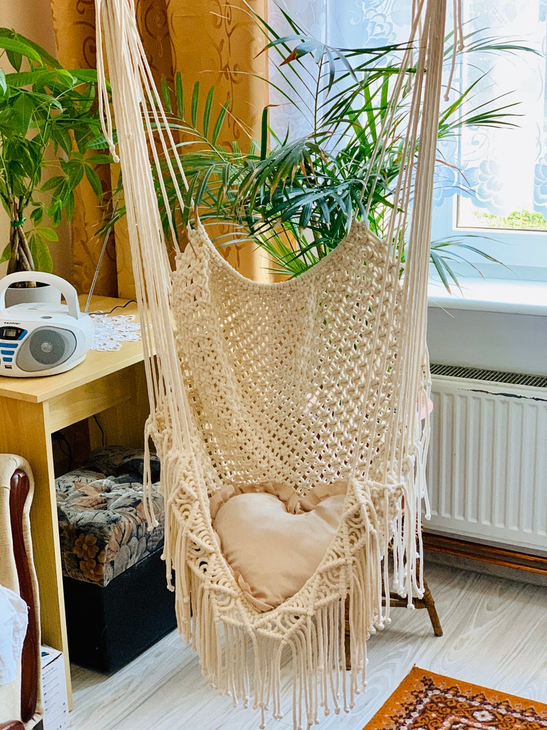 Silla de hamaca silla colgante silla macramé silla hecha a - Etsy España
