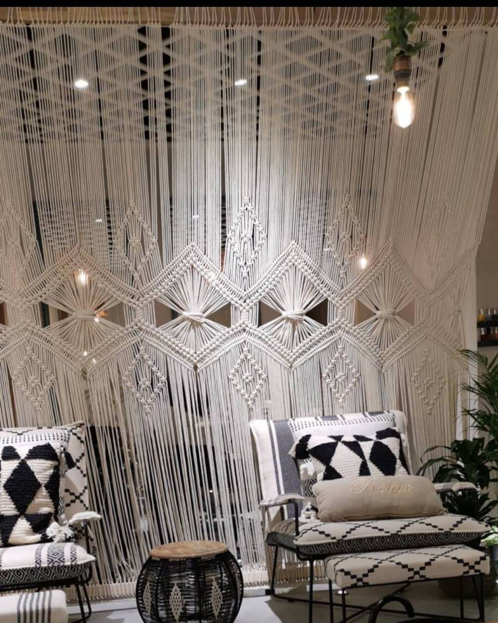 Large Curtain Macrame Large Diamondslarge Macrame Wedding - Etsy