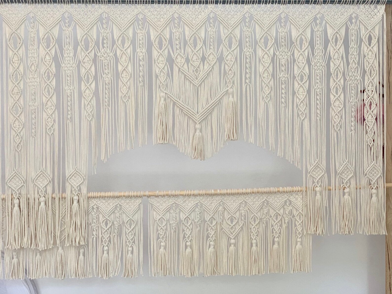 Macrame, Curtain on the Window ,curtain Macrame, Large Macrame ...