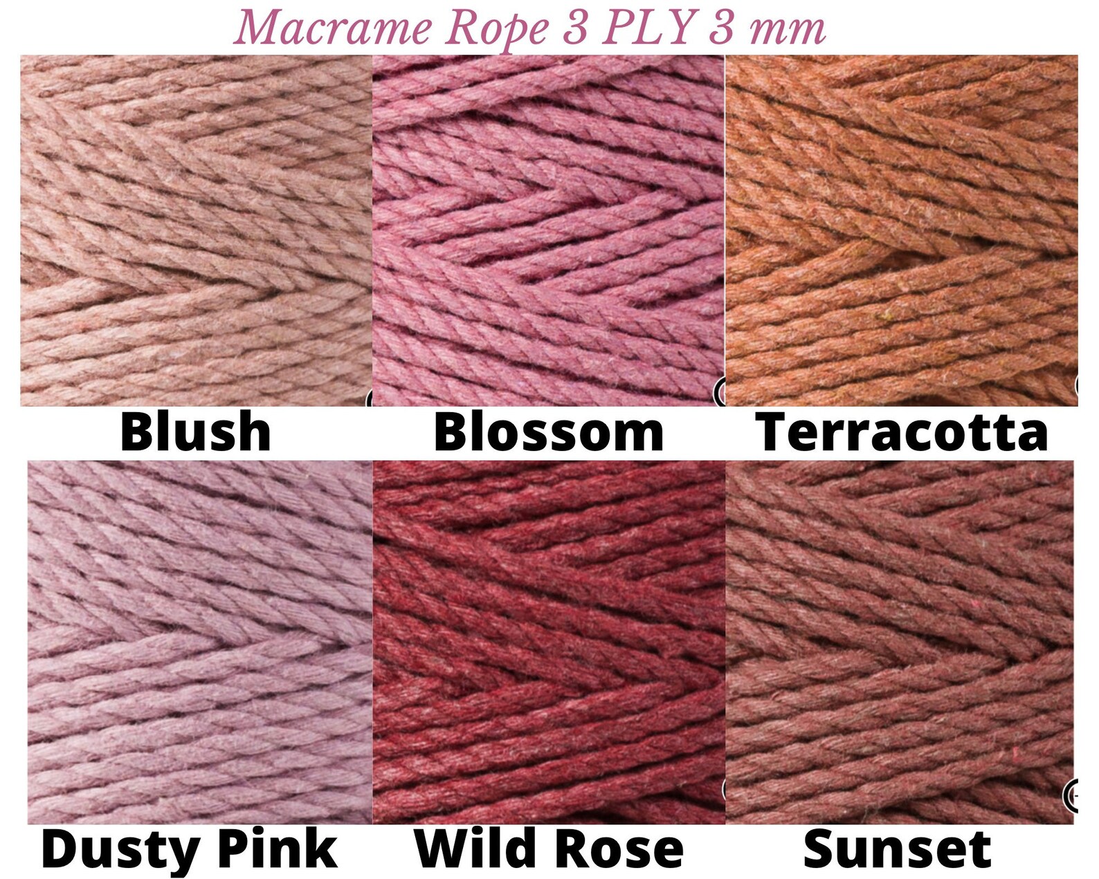 100 Metres 3 Mm Cotton Cord Triple Twisted Macrame Cord | Etsy