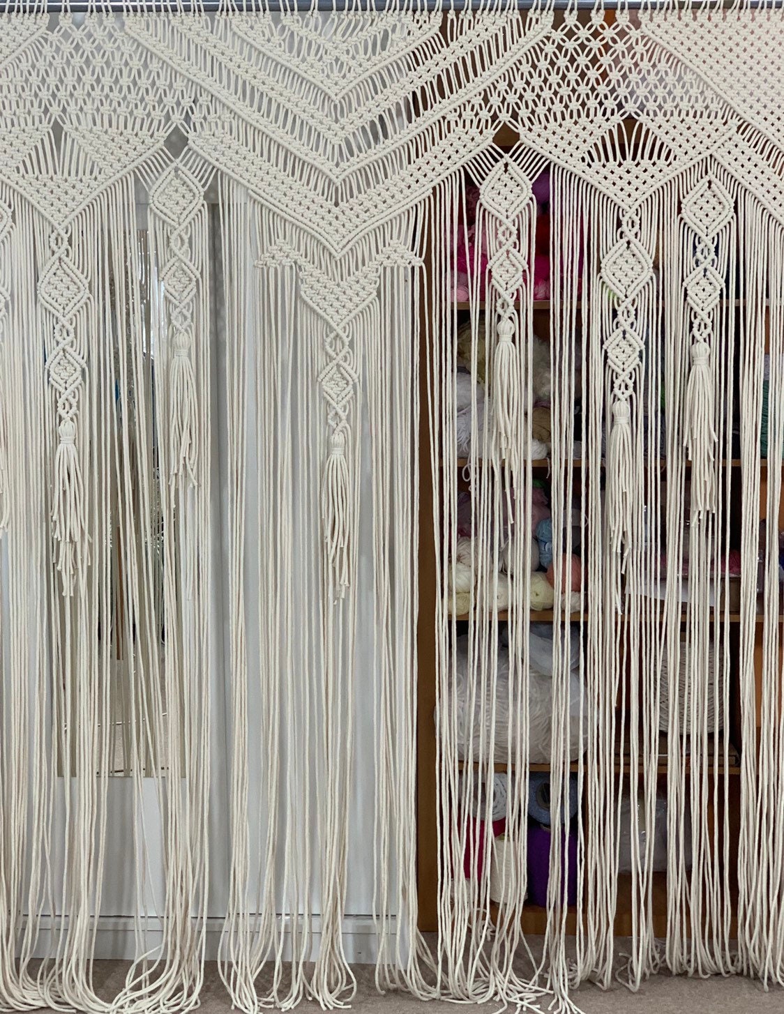 Wedding macrame Curtain macrame. Wall decor large macrame | Etsy