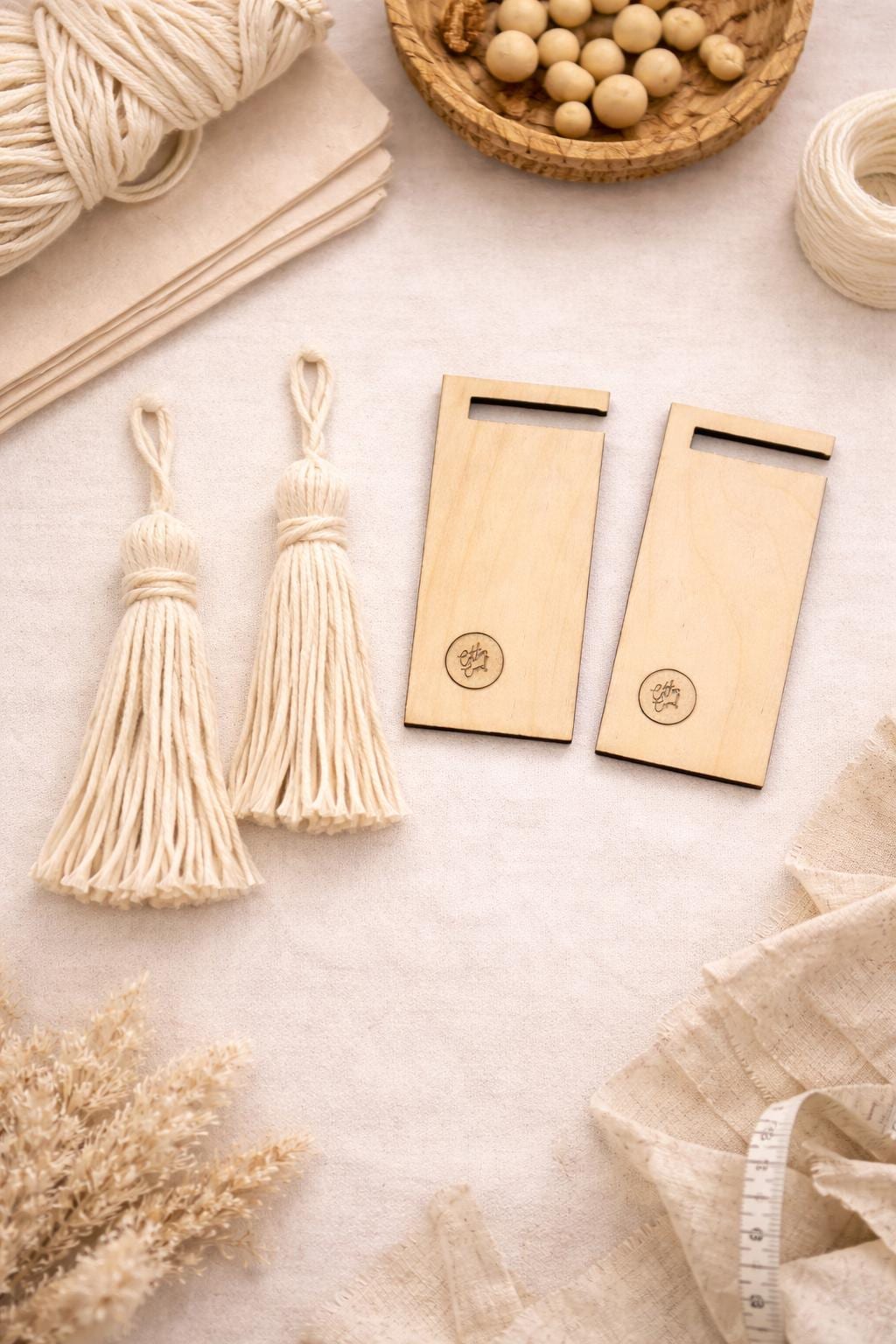 Wooden Tassel Maker Tool – Macrame Tassel Template – DIY Fringe Maker ...