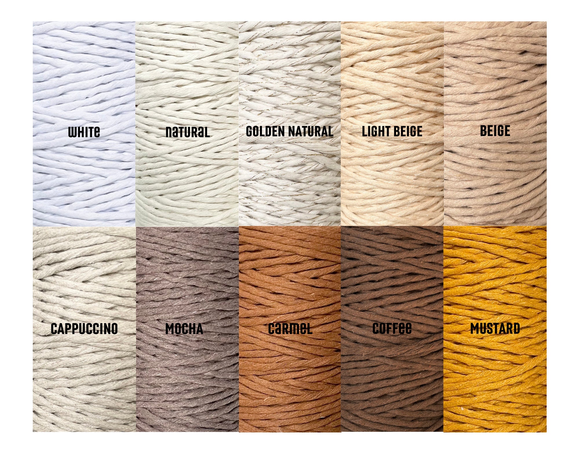 Single Twist Cord 4 Mm 10 M Macrame Cord Cotton Cord - Etsy