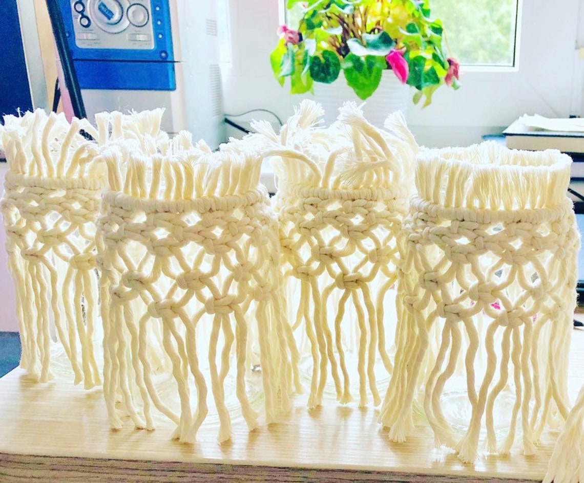 Macrame Vase Macrame Jar Macrame Lanterns Wedding Decor - Etsy