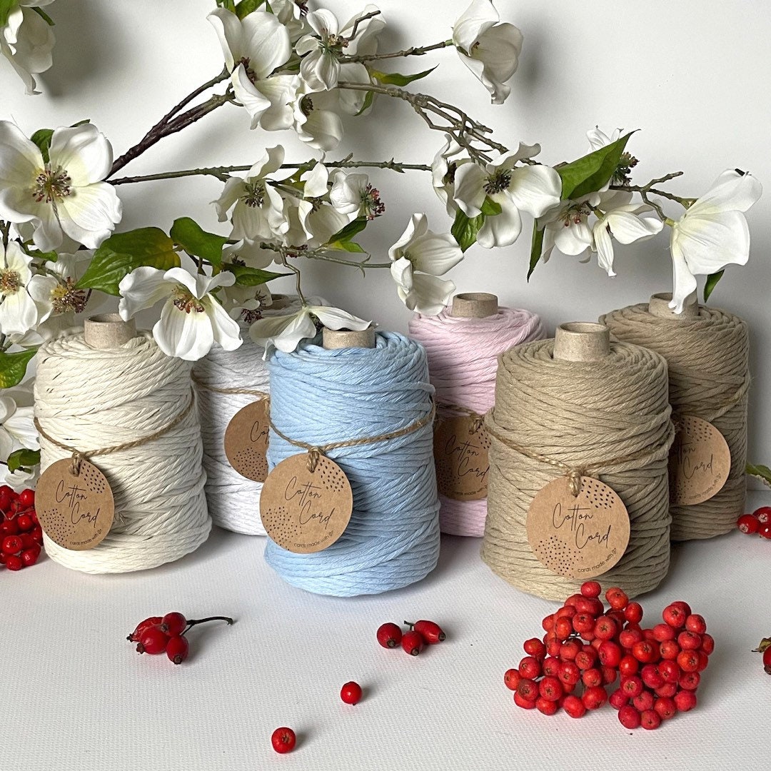 108 Yard 100 M 5 Mm Cotton Cord, Twisted Macrame Cord,twisted 100% ...