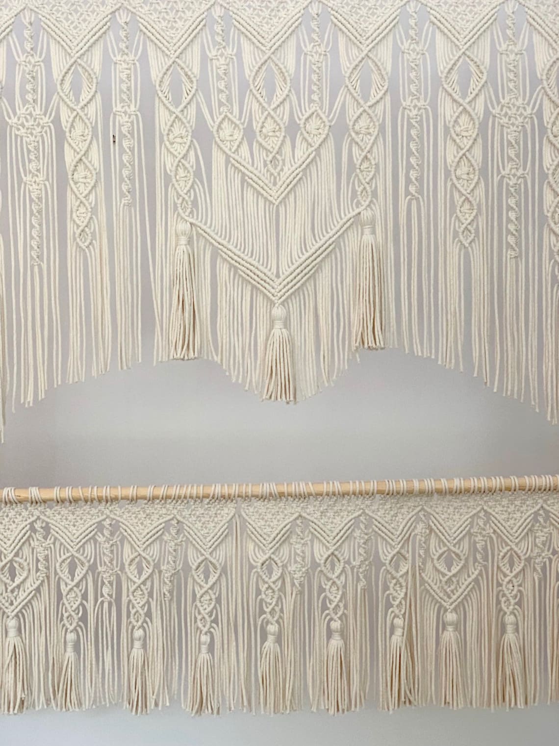 Macrame curtain on the window Curtain macrame large | Etsy