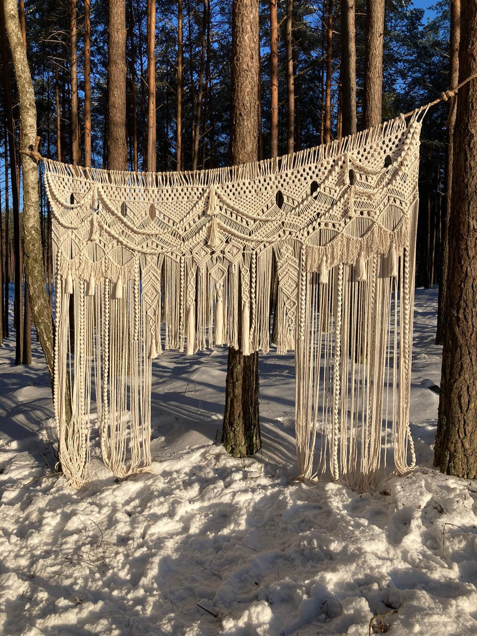 Wedding Macrame Curtain Macrame Large Macrame Makrama - Etsy
