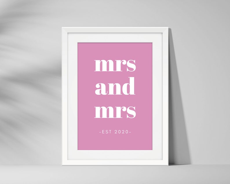 Mrs and Mrs Printable Instant Download Wall Art LGBTQ - Etsy