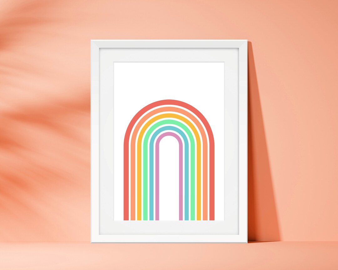 Retro Rainbow Printable Instant Download Poster Print - Etsy