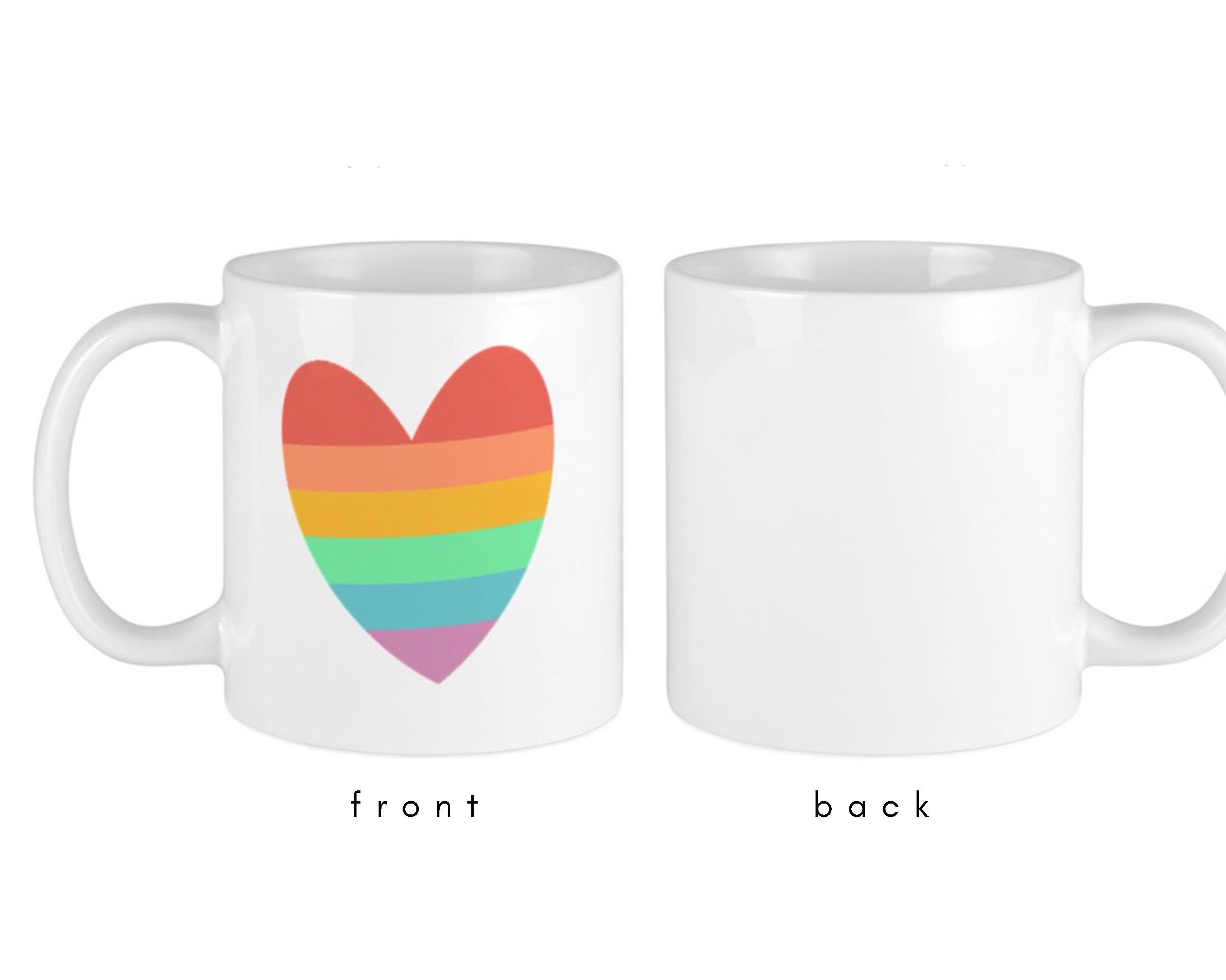 Lgbtq/trans/bi Pride Heart Mugs Rainbow or Trans Flag or Bisexual Flag ...