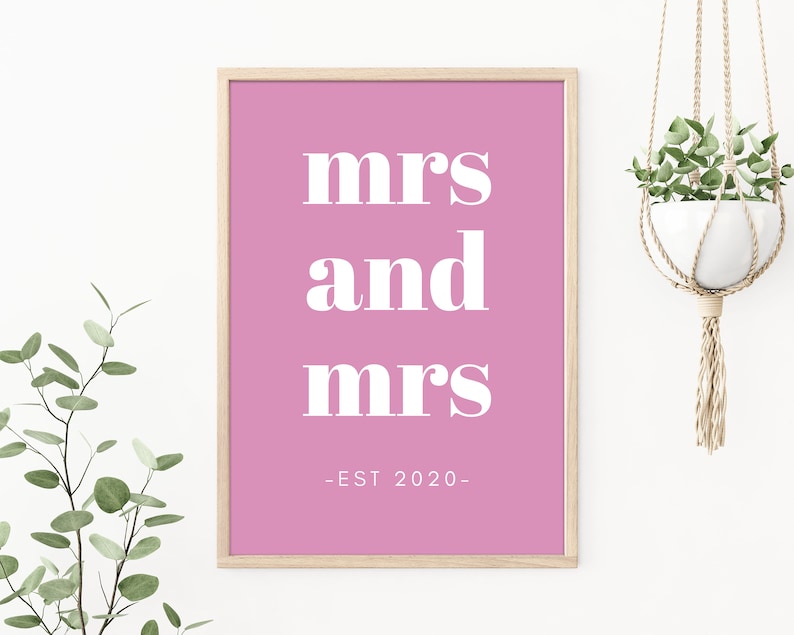 Mrs and Mrs Printable Instant Download Wall Art LGBTQ - Etsy