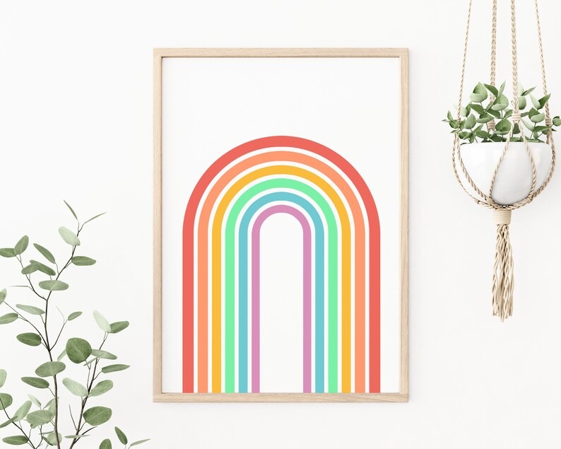 Retro Rainbow Printable Instant Download Poster Print - Etsy