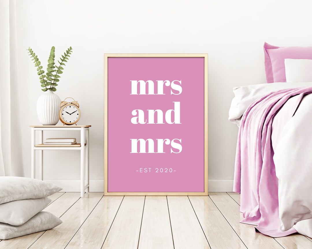 Mrs and Mrs Printable Instant Download Wall Art LGBTQ - Etsy