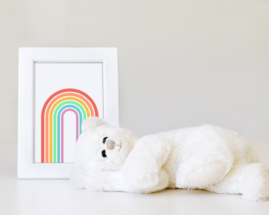 Retro Rainbow Printable Instant Download Poster Print - Etsy