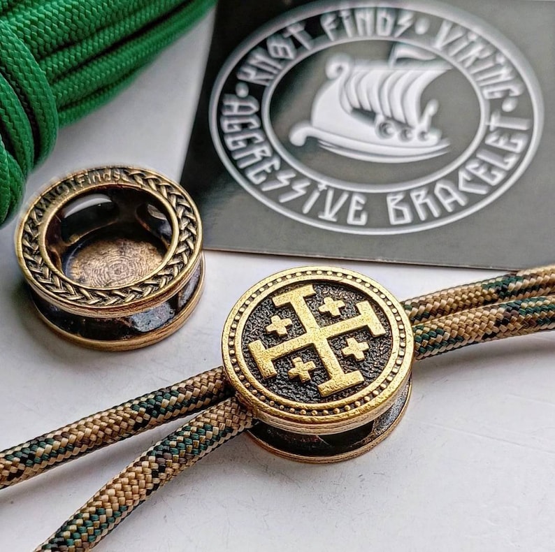 Jerusalem Cross Brass Bead – Handcrafted Paracord Bracelet Bead ...