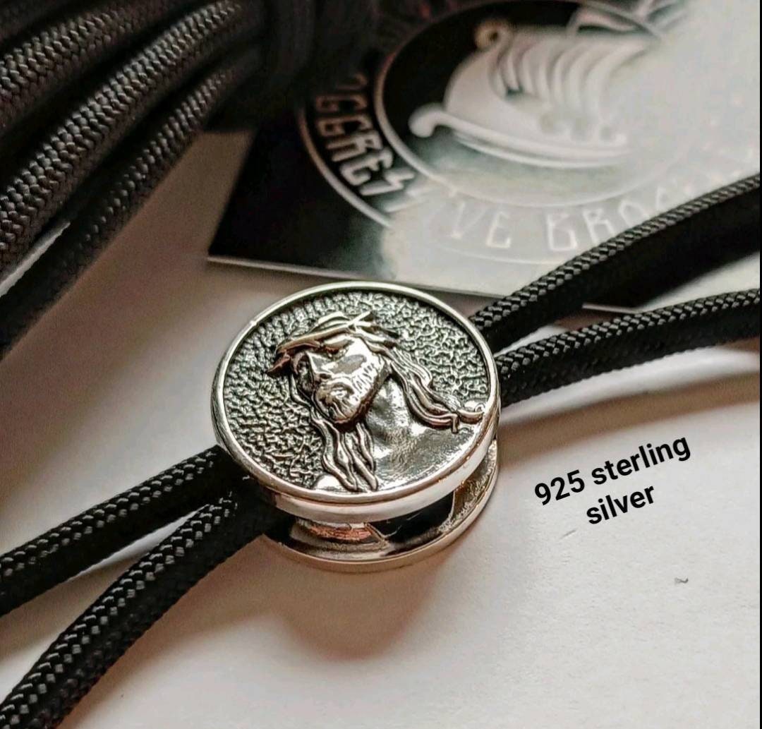 Jesus Christ Symbol. 925 Sterling Silver Round Bead. Bead for Bracelet ...