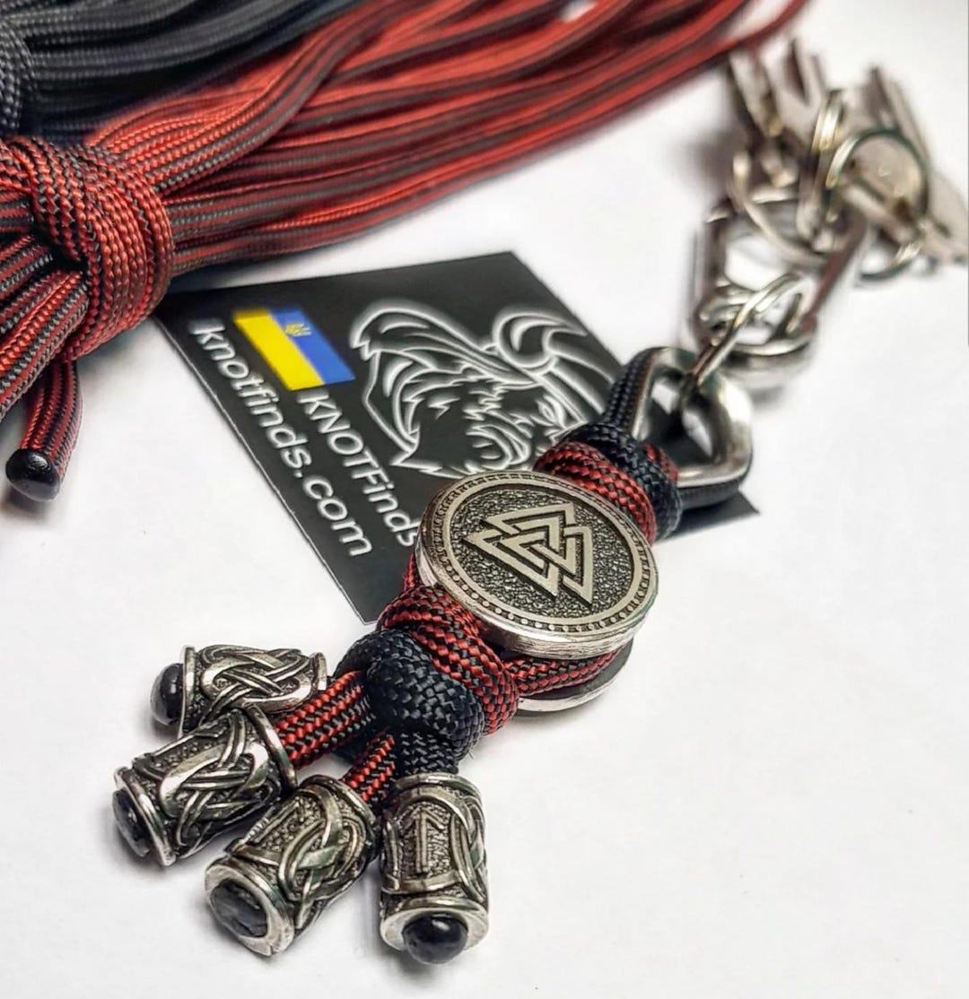 Valknut Keychain – Viking Symbol Keychain, Steel Nordic Amulet, Odin ...