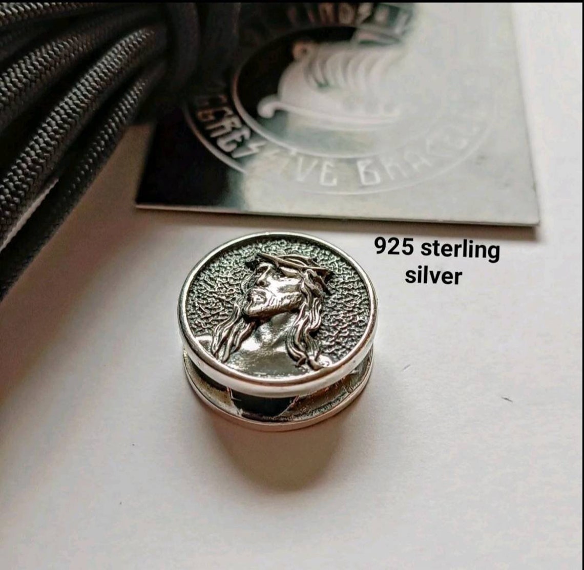Jesus Christ Symbol. 925 Sterling Silver Round Bead. Bead for - Etsy
