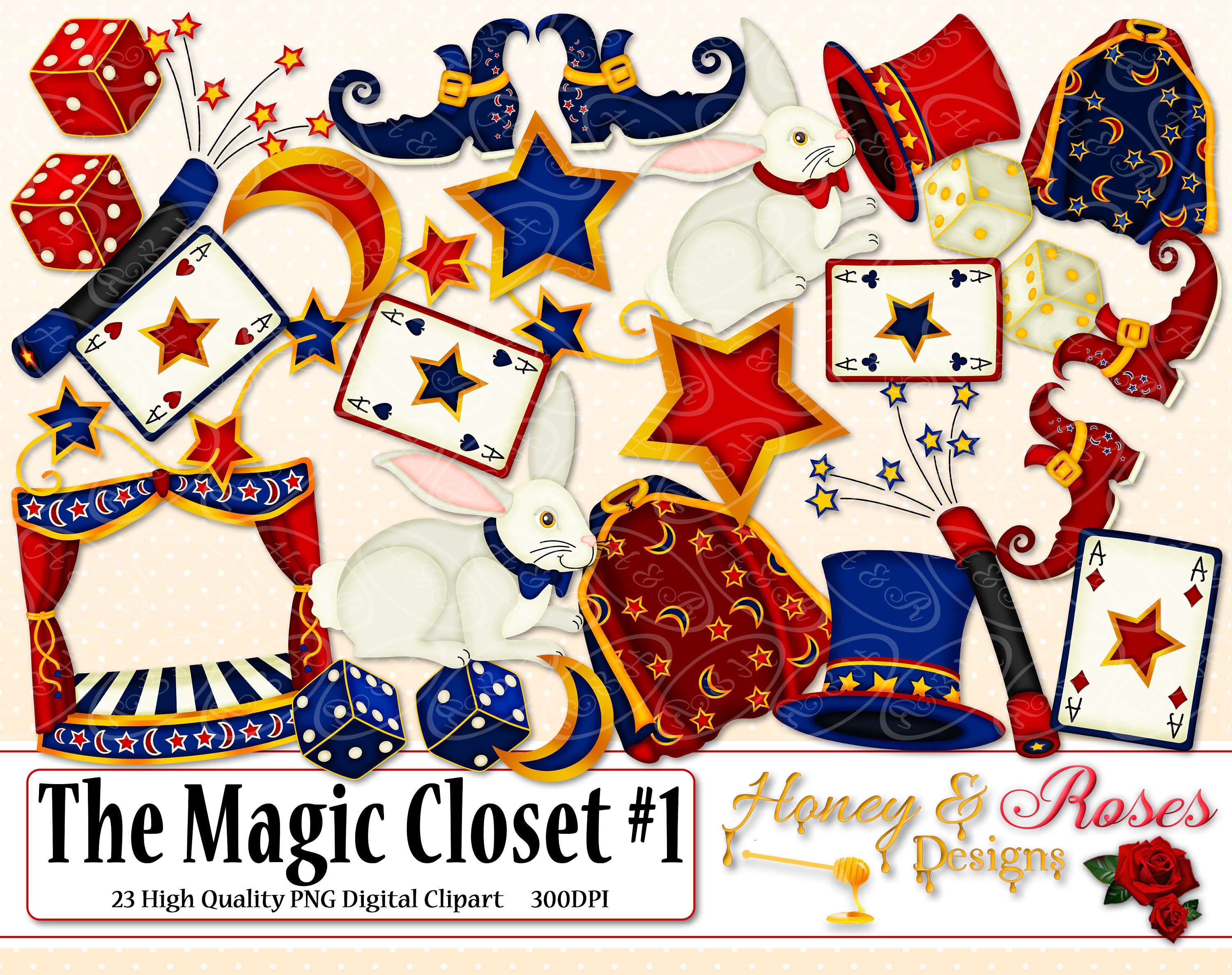 THE MAGIC CLOSET #1 Digital Clipart, High Quality 300DPI Elements ...