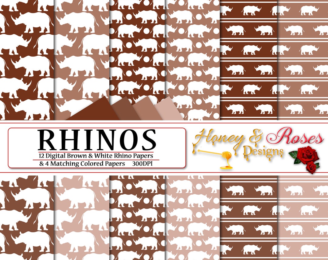 RHINOS Digital Papers Brown & White, 12" X 12" High Quality JPEG Files ...