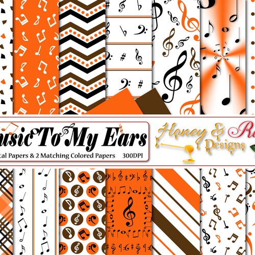 MUSIC Digital Papers 12 X 12 High Quality Jpegs - Etsy