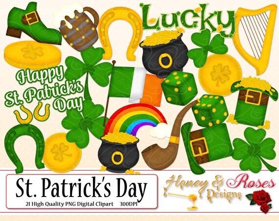 ST. PATRICK'S DAY Digital Clipart High Quality 300DPI | Etsy