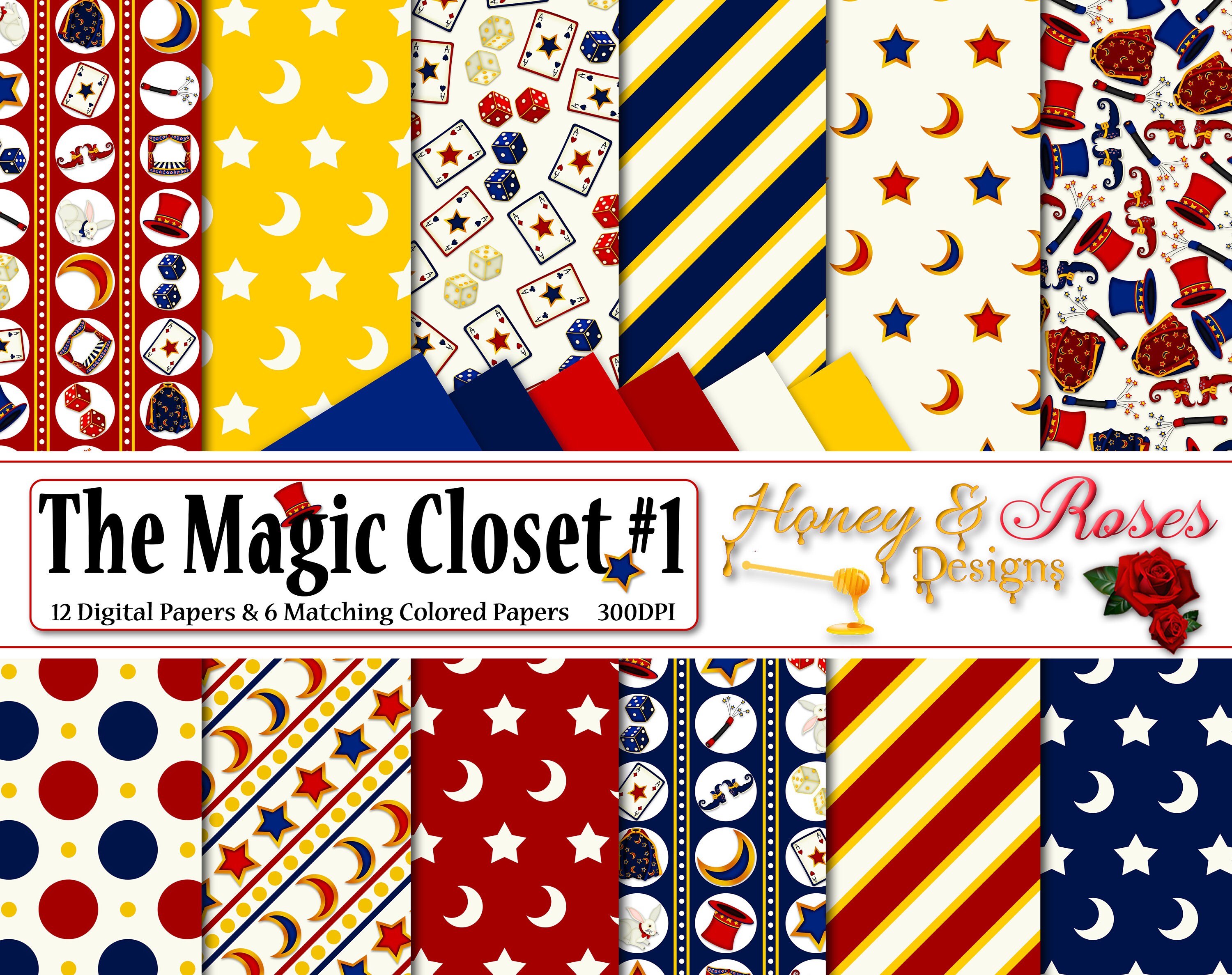 THE MAGIC CLOSET 1 Digtal Papers & Clipart, 12 X 12 High Quality Jpegs ...