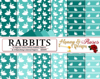 Bunny Digital Papers - Etsy