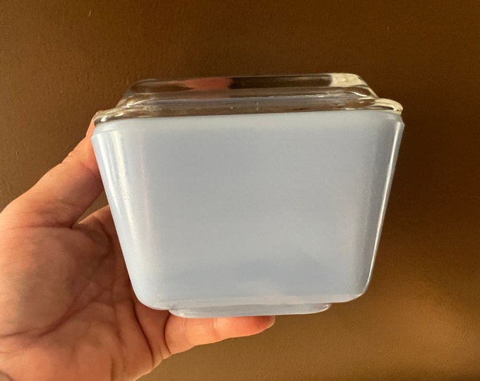 Vintage Delphite Pyrex Blue Refrigerator Dish Wit Lid Fridgie 501 Small ...
