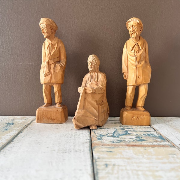Carved Wood Figures - Etsy