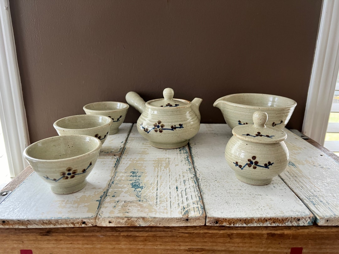 Vintage Kyusu 6-piece Teapot Set for Green Tea Japanese Tea Tradition ...