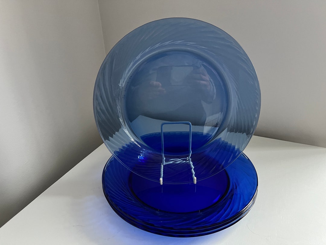 Vintage Dinner Plate Cobalt Blue Pyrex Glass in FESTIVA Swirl Pattern ...