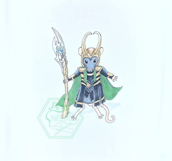 Loki Mouse Print A5 - Etsy